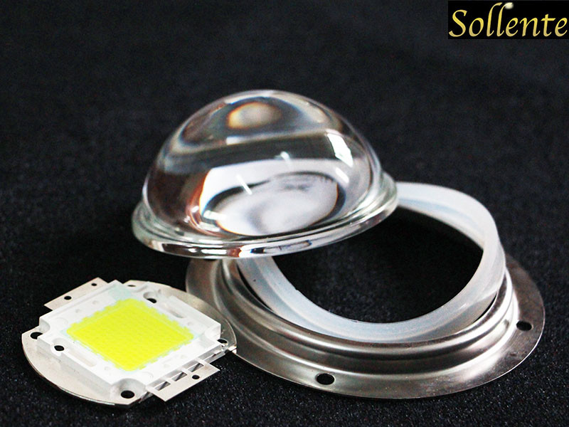 100W Taşkın Işık Optik Cam COB LED Lens 90 ° Aydınlık Açı